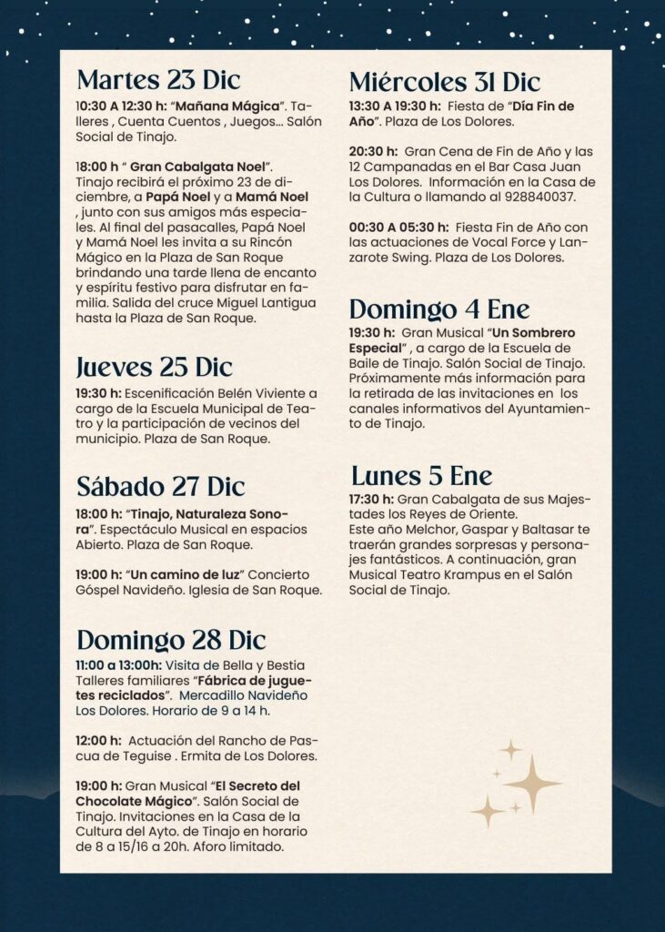 Tinajo, Feliz Navidad 2025 - Inicio Canarias Fiestas